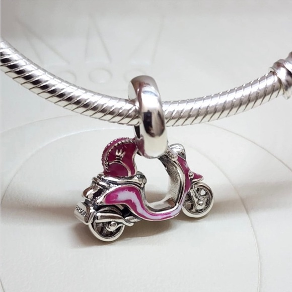 Pandora | Jewelry | Authentic Pink Scooter Dangle Charm | Poshmark